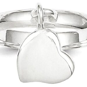 IceCarats 925 Sterling Silver Dangling Heart Love Ring Size 8