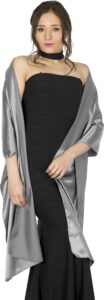 blackbutterfly satin shawl bridesmaid wedding wrap scarf (silver)