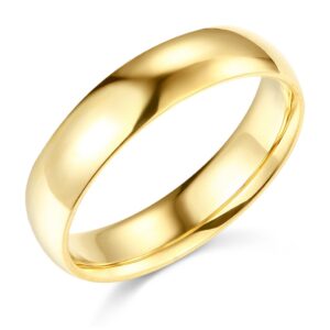 14k yellow gold 5mm comfort fit plain wedding band - size 8