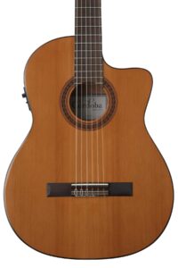 cordoba 6 c5-ce cd classical acoustic nylon string guitar, iberia series, right, cedar, cutaway electric (withouth gig bag)