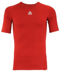 adidas men's techfit cut and sew short sleeve tee, power red xx-large