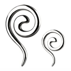 body accentz™ earrings rings 316l surgical steel swirl twist tapers - sold as a pair 10g