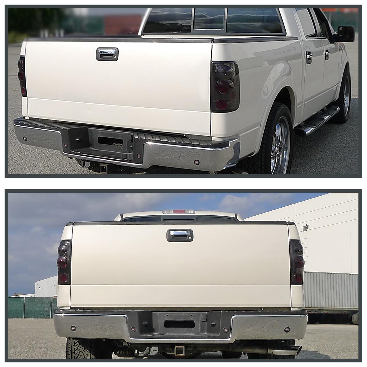 SPEC-D TUNING Smoke Lens Tail Lights Compatible with 2004-2008 Ford F-150 Styleside, Left + Right Pair Assembly