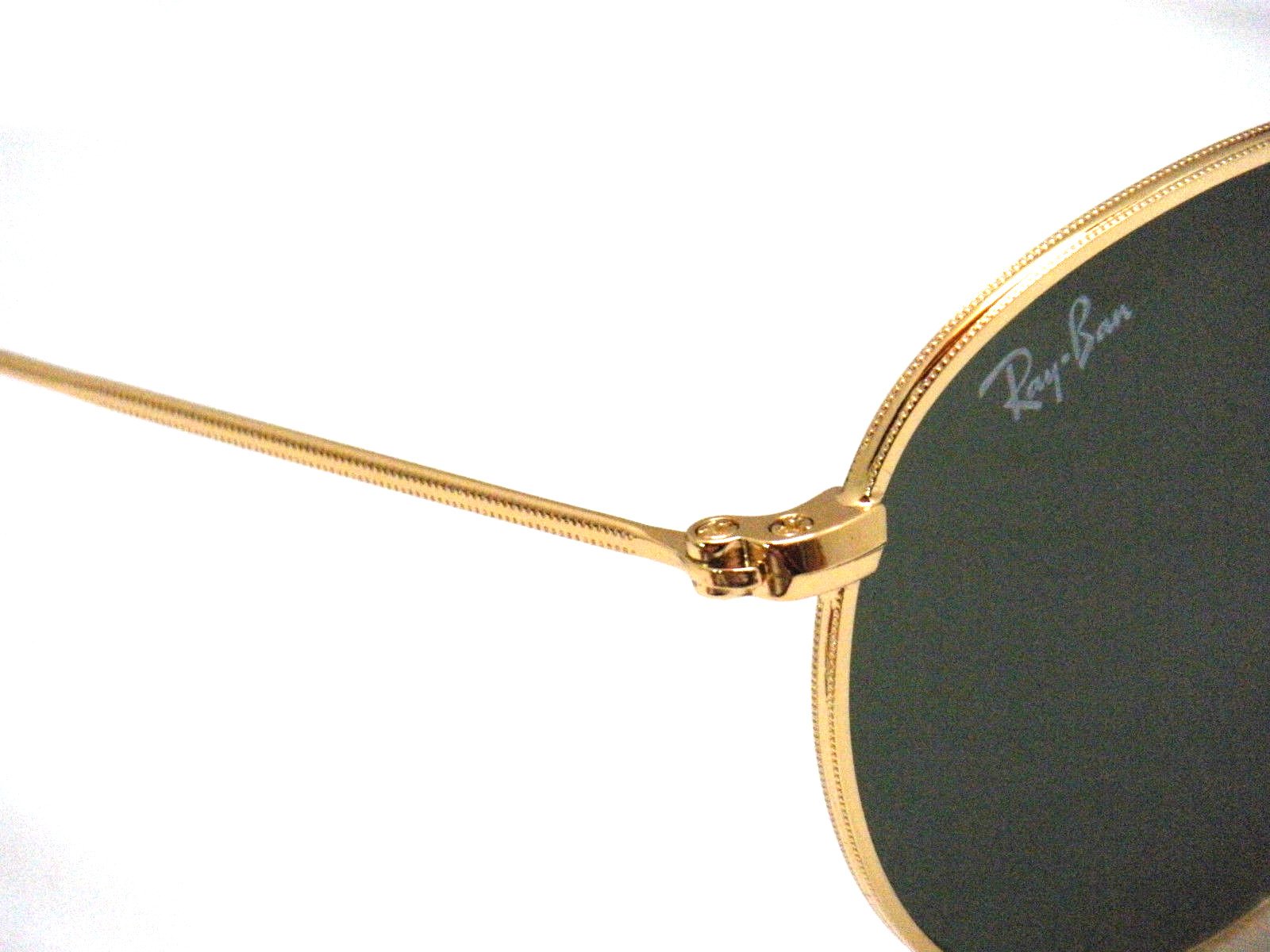 Ray Ban RB3447 ROUND METAL Sunglasses Color 001, Gold, 50 mm