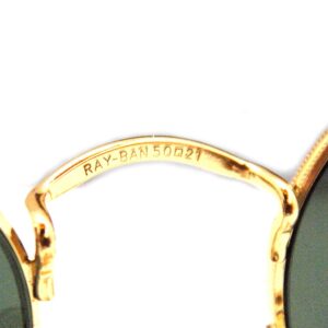 Ray Ban RB3447 ROUND METAL Sunglasses Color 001, Gold, 50 mm