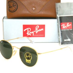 Ray Ban RB3447 ROUND METAL Sunglasses Color 001, Gold, 50 mm