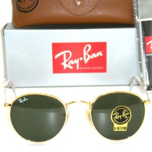 Ray Ban RB3447 ROUND METAL Sunglasses Color 001, Gold, 50 mm