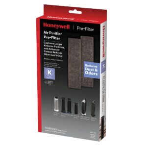 honeywell household odor & gas reducing pre-filter, 2 pack, black