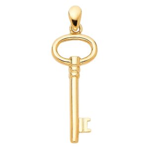 goldenmine fine jewelry collection 14k yellow gold key to my heart charm pendant