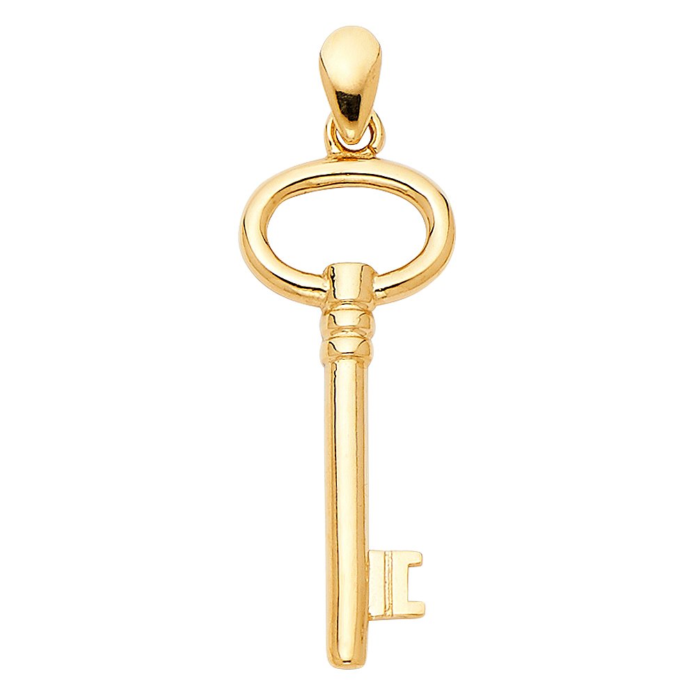 GoldenMine Fine Jewelry Collection 14k Yellow Gold Key to My Heart Charm Pendant