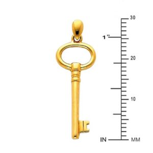 GoldenMine Fine Jewelry Collection 14k Yellow Gold Key to My Heart Charm Pendant