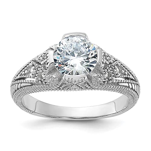 IceCarats 925 Sterling Silver Cubic Zirconia CZ Vintage Engagement Ring Size 7