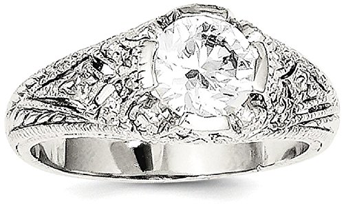 IceCarats 925 Sterling Silver Cubic Zirconia CZ Vintage Engagement Ring Size 7