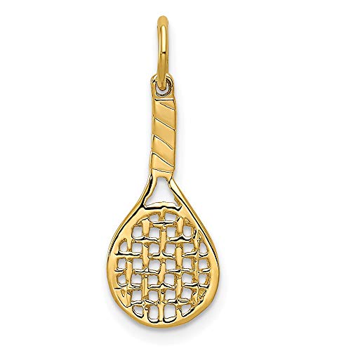 IceCarats 14K Yellow Gold Racquet Necklace Tennis Charm Sports Pendant Only