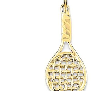 IceCarats 14K Yellow Gold Racquet Necklace Tennis Charm Sports Pendant Only