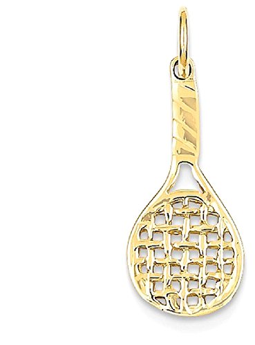 IceCarats 14K Yellow Gold Racquet Necklace Tennis Charm Sports Pendant Only