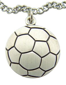 religious gifts sterling silver soccer medal with saint sebastian protect this athlete back, 1 inch