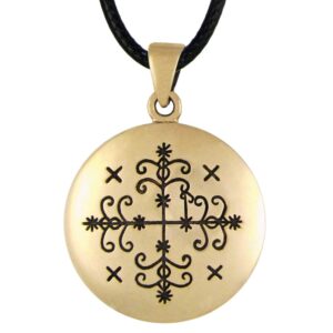 moonlight mysteries bronze papa legba voodoo loa veve symbol pendant necklace