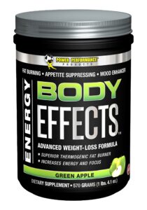 power performance products body effects pre workout supplement - green apple,1.25 pounds