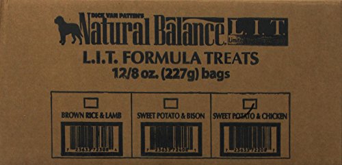 Natural Balance 236530 12-Pack Lit Chicken And Sweet Potato Treat For Pets, 8-Ounce