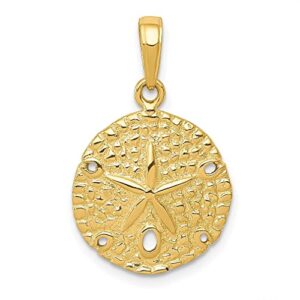 icecarats 14k yellow gold sand dollar sea star starfish necklace charm pendant 25mm x 16mm only