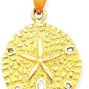 IceCarats 14K Yellow Gold Sand Dollar Sea Star Starfish Necklace Charm Pendant 25mm x 16mm Only