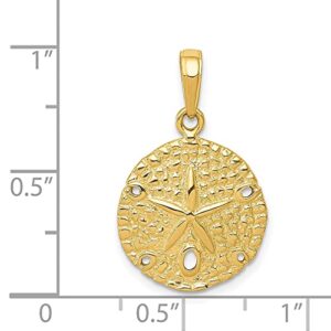 IceCarats 14K Yellow Gold Sand Dollar Sea Star Starfish Necklace Charm Pendant 25mm x 16mm Only