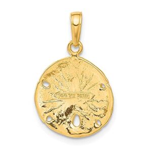 IceCarats 14K Yellow Gold Sand Dollar Sea Star Starfish Necklace Charm Pendant 25mm x 16mm Only