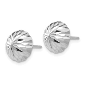 14k white gold half ball stud earrings