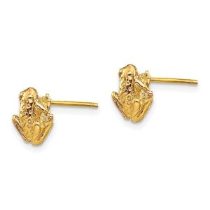 14k yellow gold small frog stud earrings