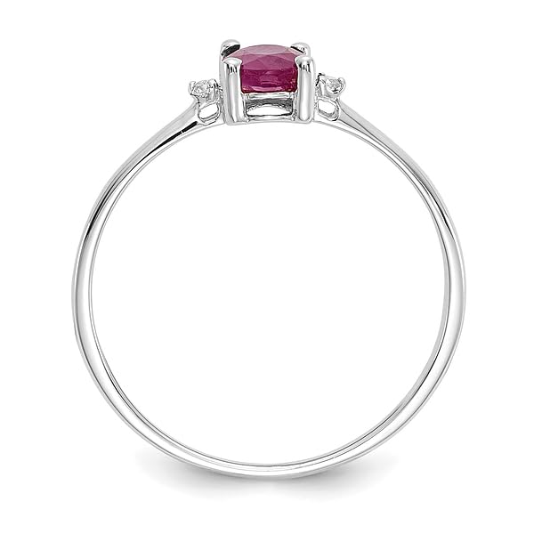 IceCarats 14K White Gold Diamond Red Ruby Ring April July Birthstone Jewelry Size 6