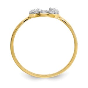 IceCarats 10K Yellow Gold Cubic Zirconia CZ Lucky Horseshoe Ring Animal Lover Equestrian Band Size 6