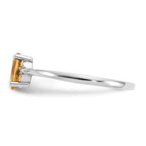 IceCarats 14K White Gold Diamond Yellow Orange Citrine Ring Gemstone Band April November Birthstone Jewelry Size 6