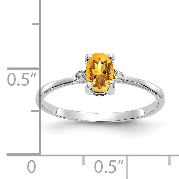 IceCarats 14K White Gold Diamond Yellow Orange Citrine Ring Gemstone Band April November Birthstone Jewelry Size 6