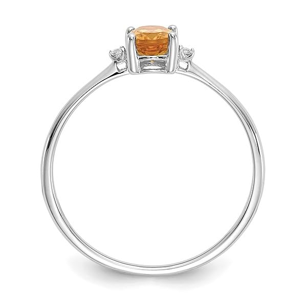 IceCarats 14K White Gold Diamond Yellow Orange Citrine Ring Gemstone Band April November Birthstone Jewelry Size 6