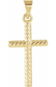 the men's jewelry store 14k yellow gold rope cross pendant