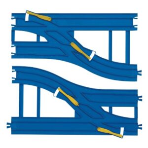 plarail - r-15 double-tracked wide point rail (270mm) (a/b each 1pc)