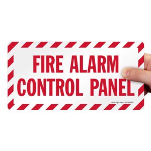 smartsign - lb-1533-eu-05x10 "fire alarm control panel" label | 5" x 10" laminated vinyl red on white