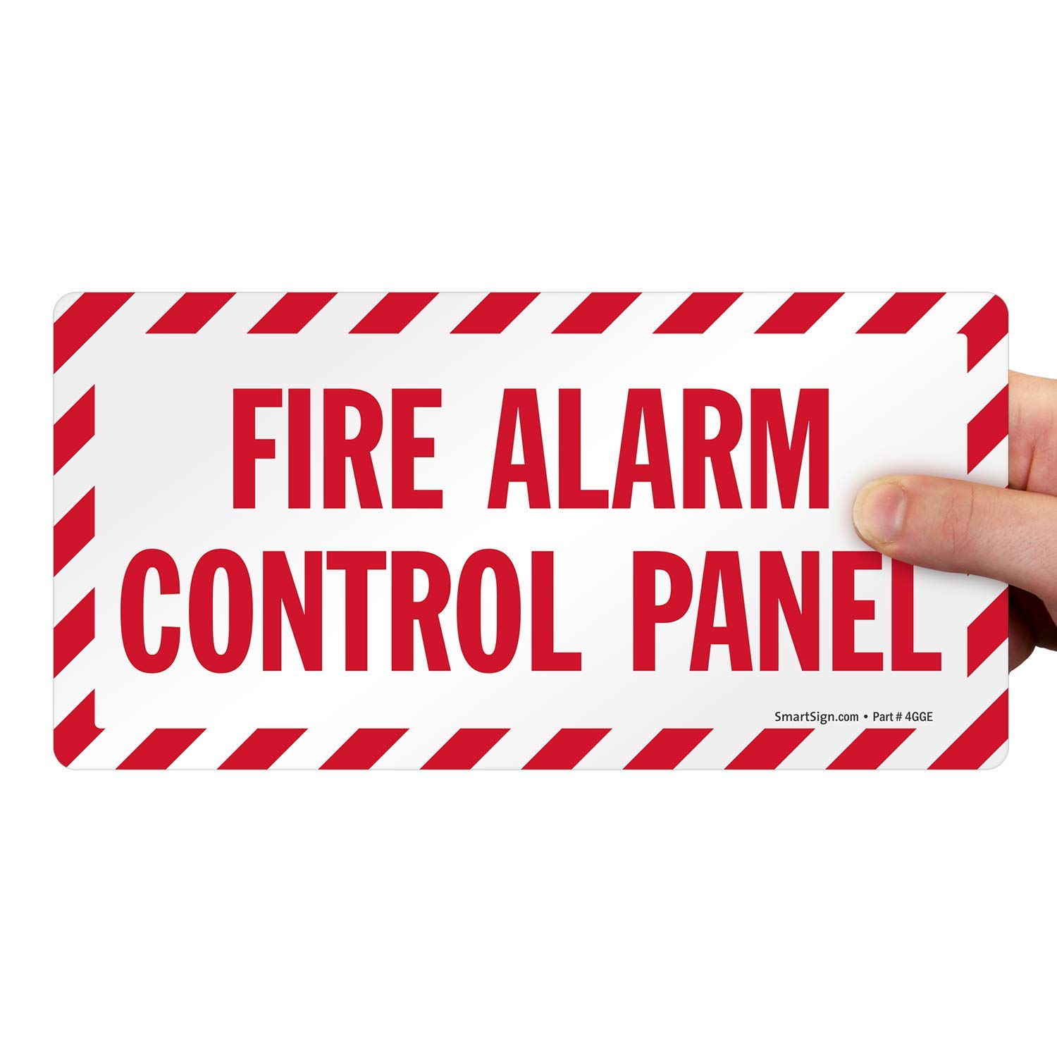 SmartSign - LB-1533-EU-05x10 "Fire Alarm Control Panel" Label | 5" x 10" Laminated Vinyl Red on White