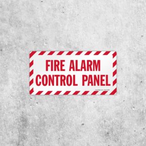 SmartSign - LB-1533-EU-05x10 "Fire Alarm Control Panel" Label | 5" x 10" Laminated Vinyl Red on White