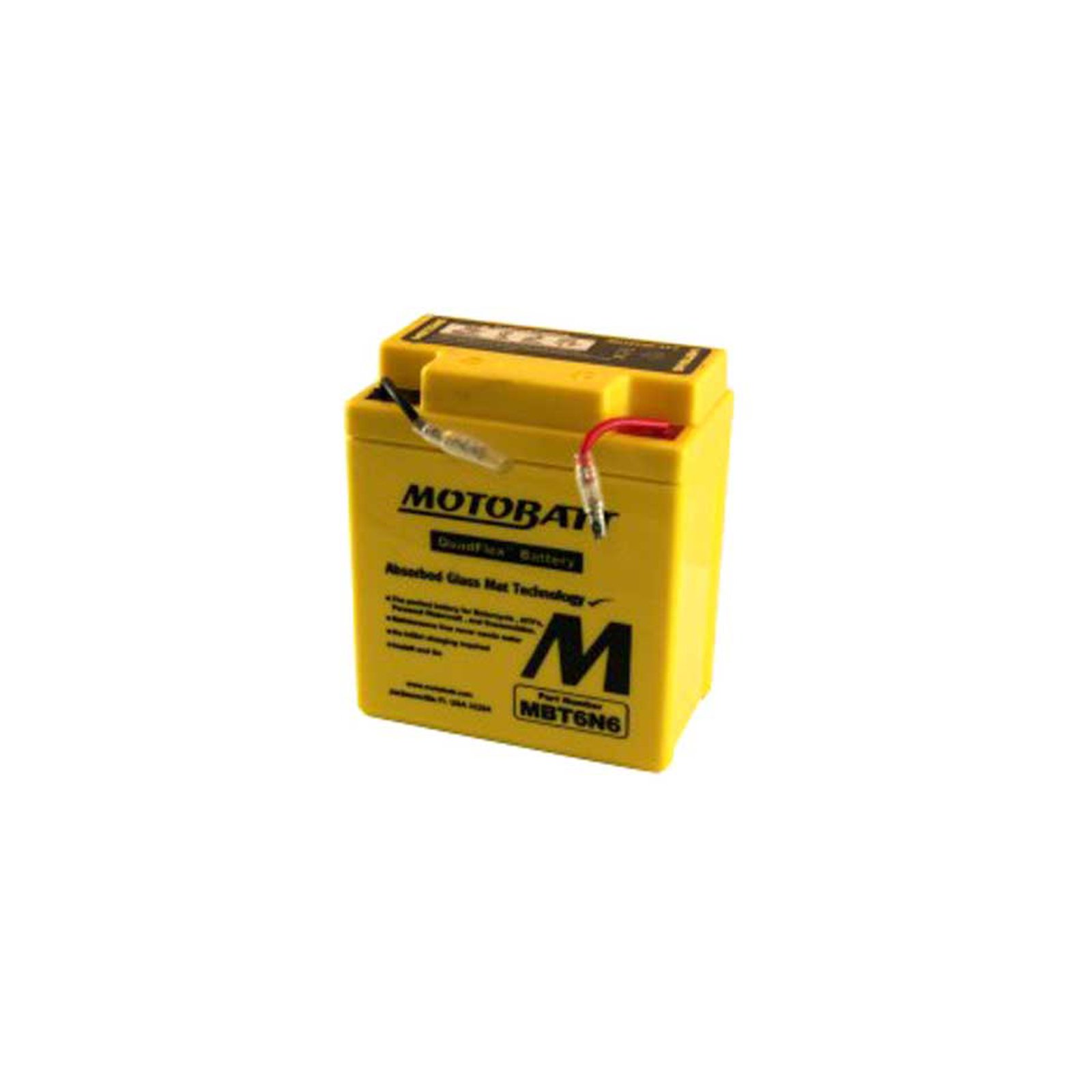 Motobatt MBT6N6 6V 6Ah Motorcycle Battery Replaces 6N6-3B