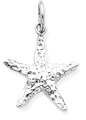 IceCarats 14K White Gold Starfish Necklace Charm Pendant 22mm x 14mm Only