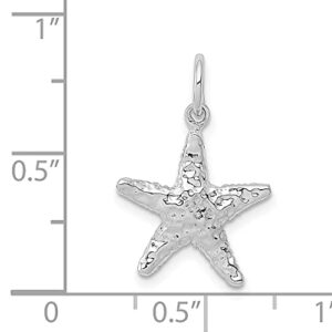 IceCarats 14K White Gold Starfish Necklace Charm Pendant 22mm x 14mm Only