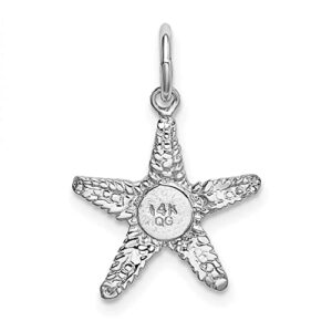 IceCarats 14K White Gold Starfish Necklace Charm Pendant 22mm x 14mm Only