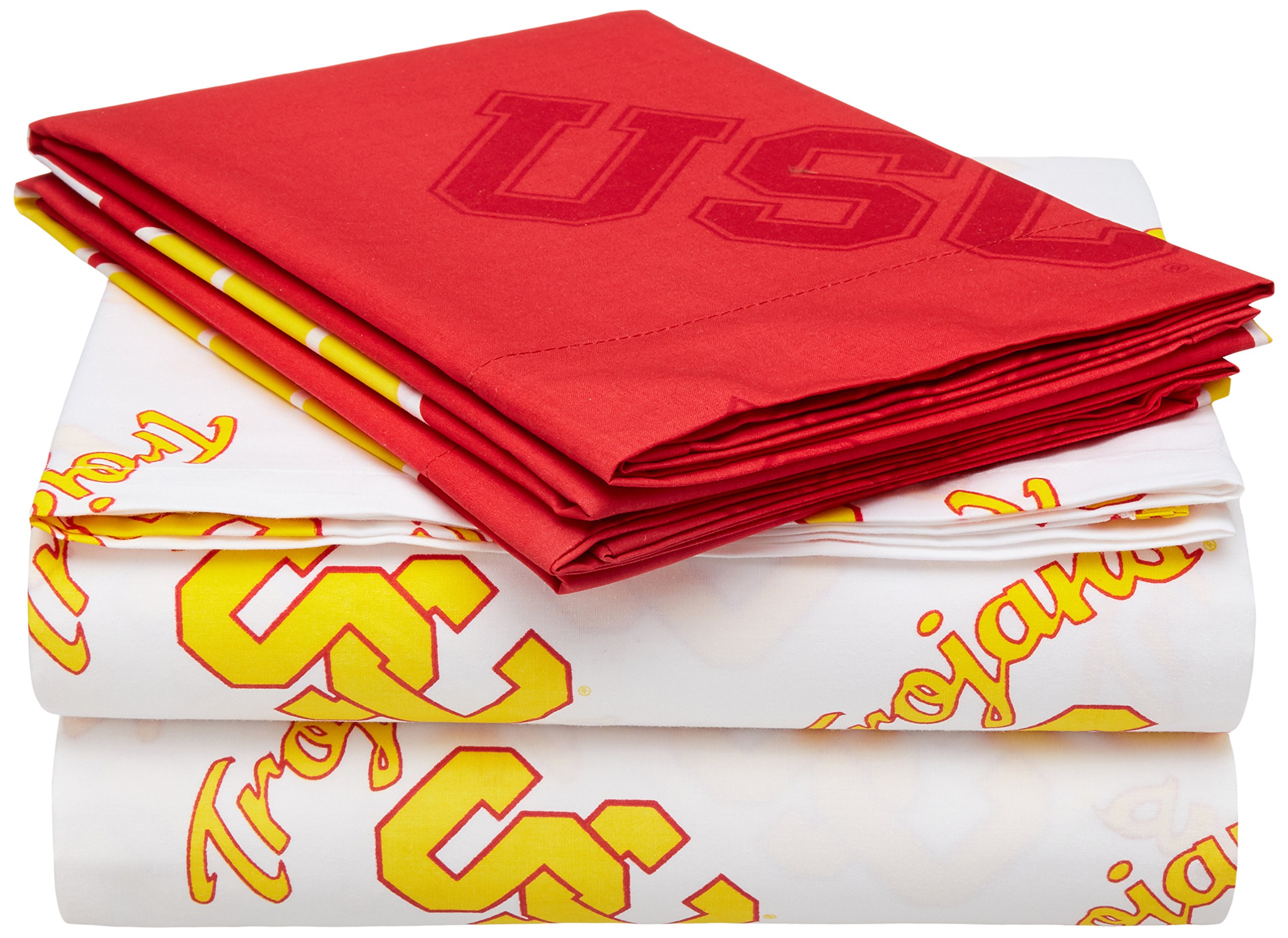 Northwest NCAA USC Trojans Sheet Set, Twin, Team Colors