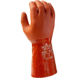 chemical resistant gloves, orange, s, pr