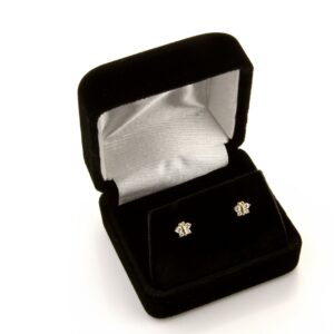 14k REAL Yellow Gold Floating Heart Stud Earrings with Screw Back