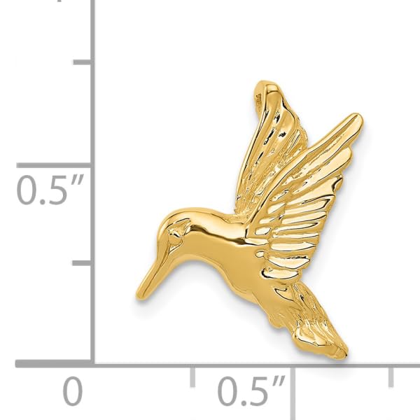 IceCarats 14K Yellow Gold Hummingbird Floating Chain Slide Pendant Necklace Bird Charm 19mm x 18mm Only