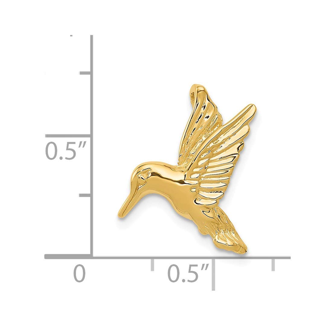 IceCarats 14K Yellow Gold Hummingbird Floating Chain Slide Pendant Necklace Bird Charm 19mm x 18mm Only