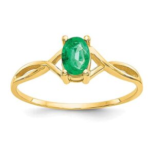 icecarats 14k yellow gold green emerald ring gemstone band may birthstone jewelry size 7.00